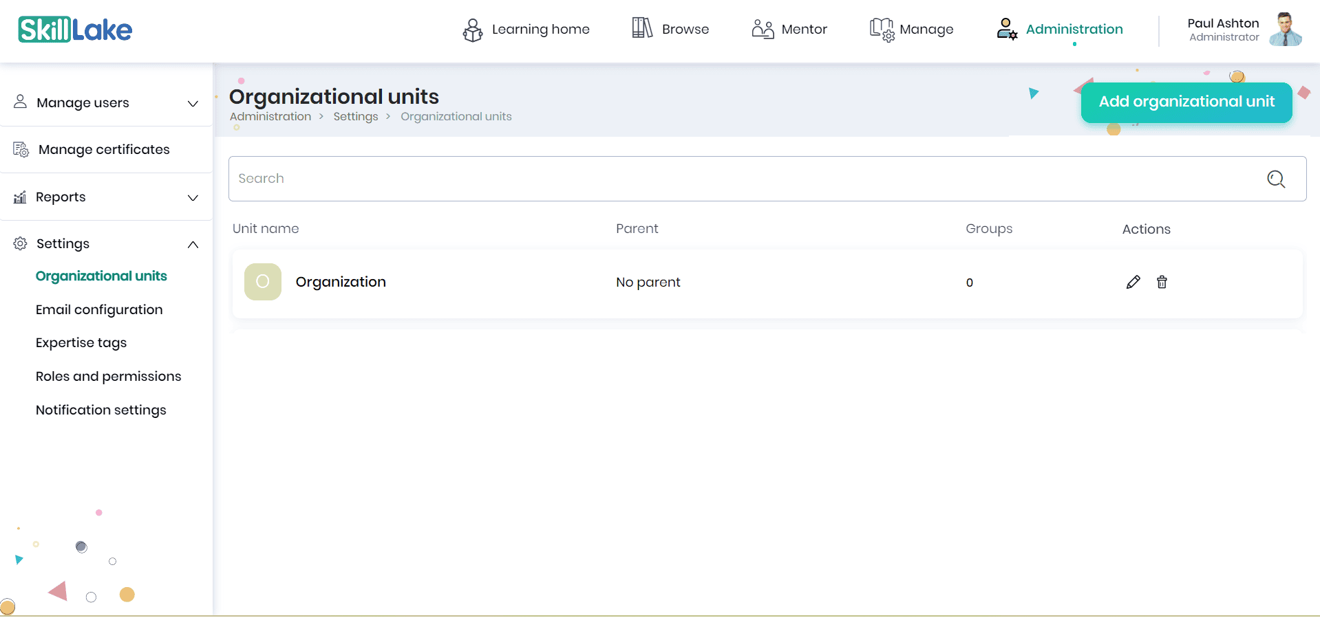 Managing Organizational Units - Skill Lake