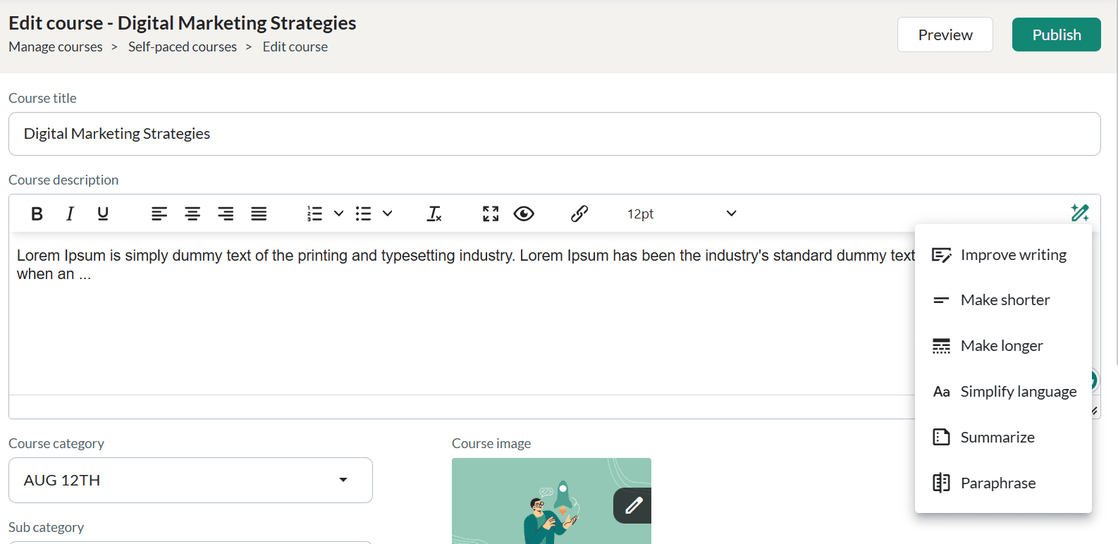 Generating content using AI Co-pilot - Skill Lake